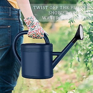 Watering Can for Indoor Plants, Garden Watering Cans for Outdoor Plant House Flower, Modern, Large Long Spout with Sprinkler Head 1 Gallon