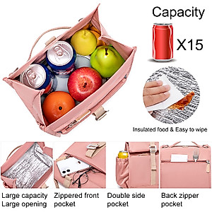 Roll Top Lunch Bag for Men & Women, Artelaris Small Portable Lunch Box Insulated Lunch Bag, School & Work Tote Lunch Bag, Boys & Girls Lunch Box Cooler with Side Pocket Lunchbag, Lunchbox, Park Picnic