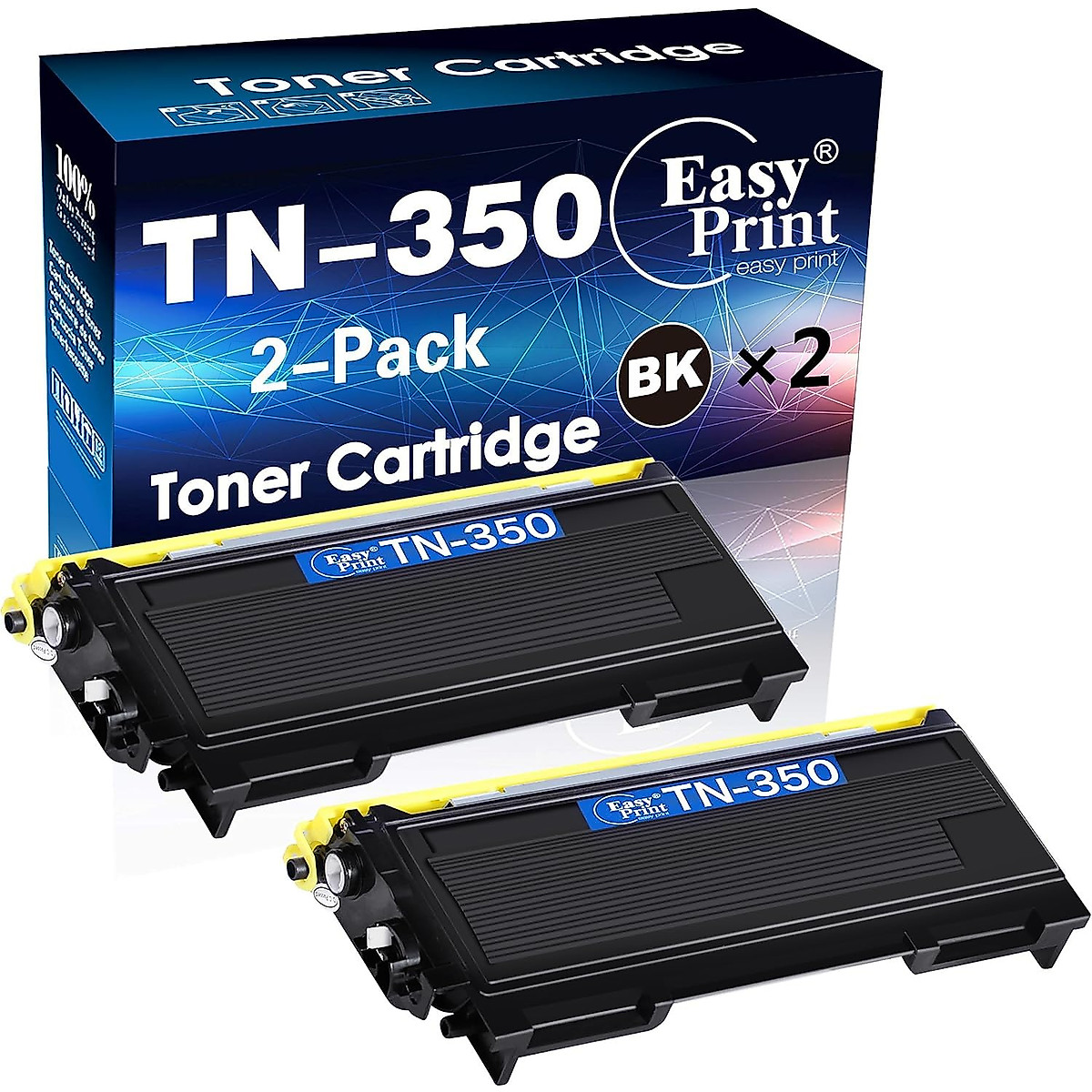 EASYPRINT (2-Pack of Black) Compatible TN-350 Toner Cartridge Replacement for TN350 Used for IntelliFax-2820 2920 MFC-7220 MFC-7420 MFC-7820N Printer