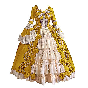 anuyalue Masquerade Dress Renaissance Dress Women Bell Sleeve Lolita Dresses Victorian Masquerade Ball Gown Fluffy Princess Cosplay Costumes Junior Dresses