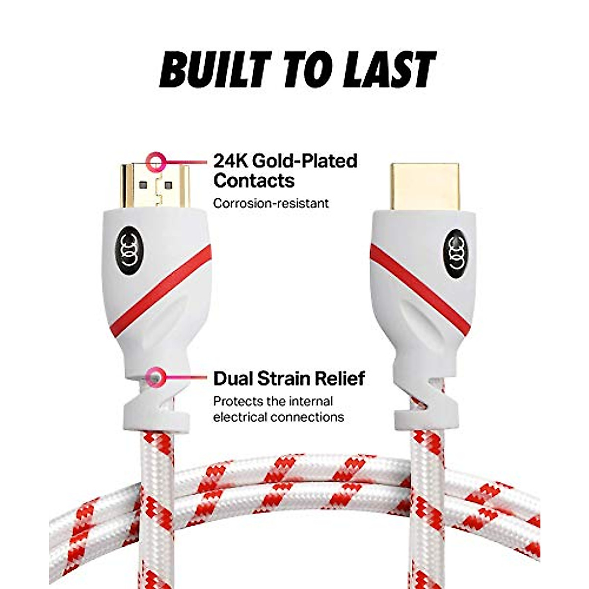 HDMI Cable 30 ft - 4K Resolution UHD 2.0b Ready - Supports Ethernet Ultra HDR Video HD Bandwidth 18Gbps - Audio Return Channel - 30 Feet (9.1 Meters) High Speed HDMI Cable