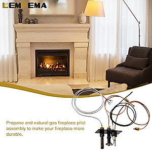 Lemfema 10002264 Propane and Natural Gas 3 Way Pilot Assembly Parts Replacement for HHT, Majestic, Monessen, Temco, Vermont Castings Fireplaces and Stoves Parts 230-1781 2103-011 2103-010