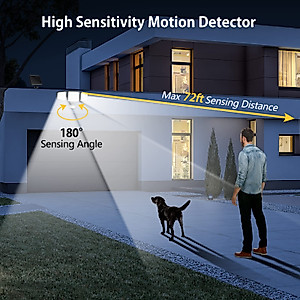 Tuffenough Solar Lights Outdoor with Motion Sensor 3000LM LED Security Lights with Remote,3 Heads Adjustable Solar Powered IP65 Waterproof Flood Wall Lights for Garage Yard