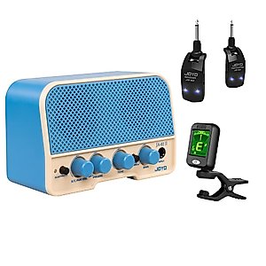 JOYO JA-02 II Small Practice Guitar Amplifier and JW-03 Wireless Guitar System with JT-09 Tuner