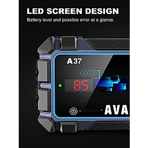 AVAPOW Jump Starter Car Battery 4000A Peak,Portable Jump Starters for Up to 10L Gas 10L Diesel Engine,12V Lithium Jump Pack with Smart Safety Clamp, IP65