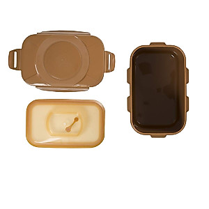 Crazy Korean Cooking Premium Kimchi, Sauerkraut Fermentation and Storage Container with Inner Vacuum Lid, Sandy Brown, 0.9 gallon (3.4 L) (0.9 Gal (3.4L) 1 PACK)