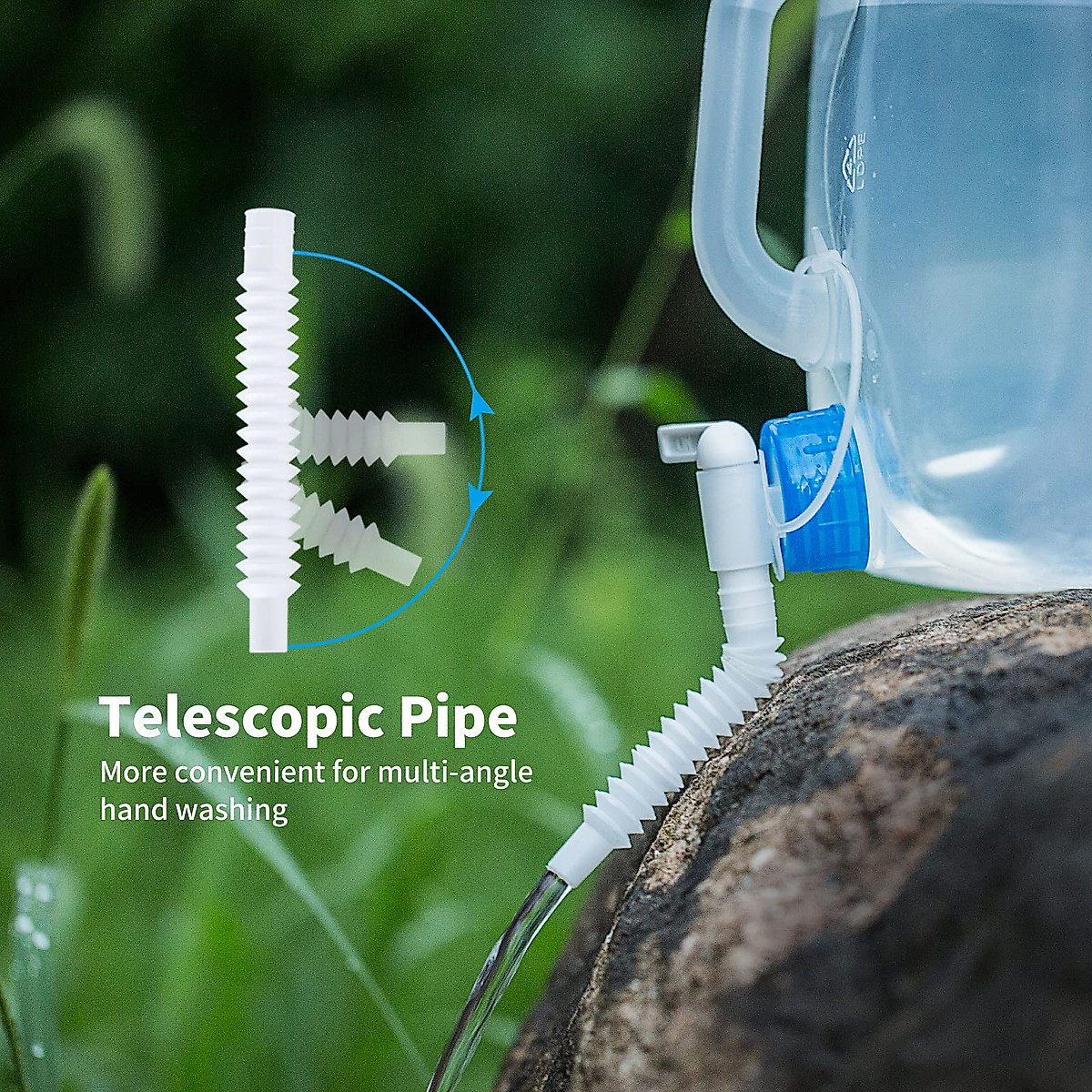 ITRAZ Collapsible Water Containers, 10×5.3 Gallon No BPA Camping Water Storage Carrier Jug with Spigot, for Hiking Backpack Outdoors and Emergency, Foldable Portable Survival Kits for Hurricanes