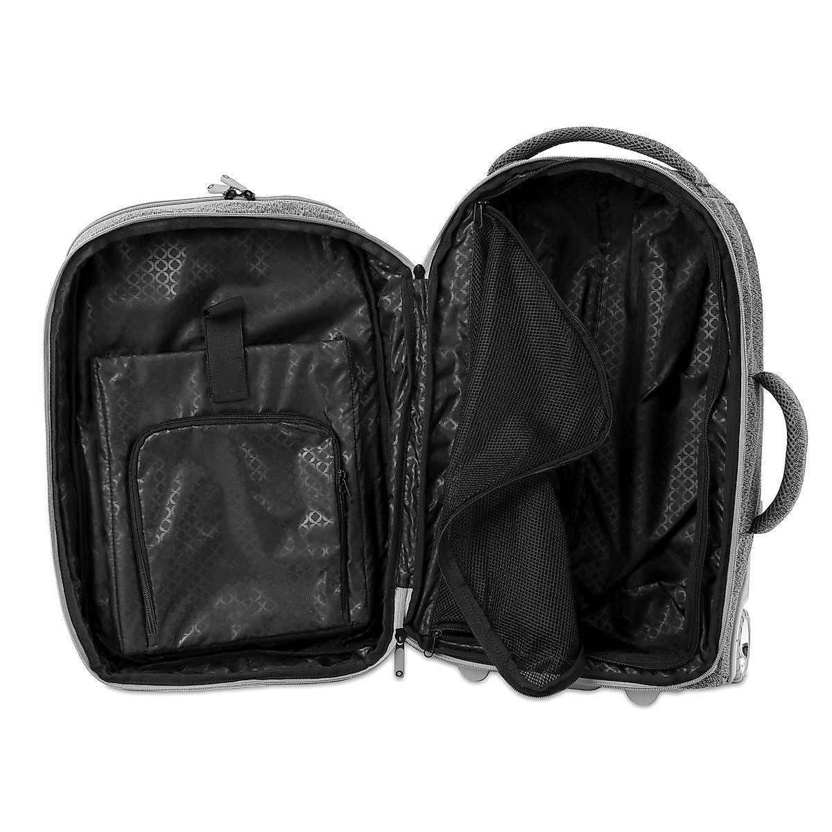 J World New York Rover Carry-On Backpack w/Wheels. Rolling Laptop, Grey, One Size