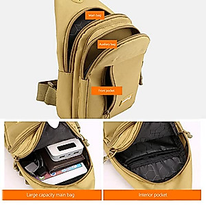 Fashion Chest Bag, Crossbody Daypack with Earphone Hole for Hiking Camping Outdoor Trip for Men & Women (Black)