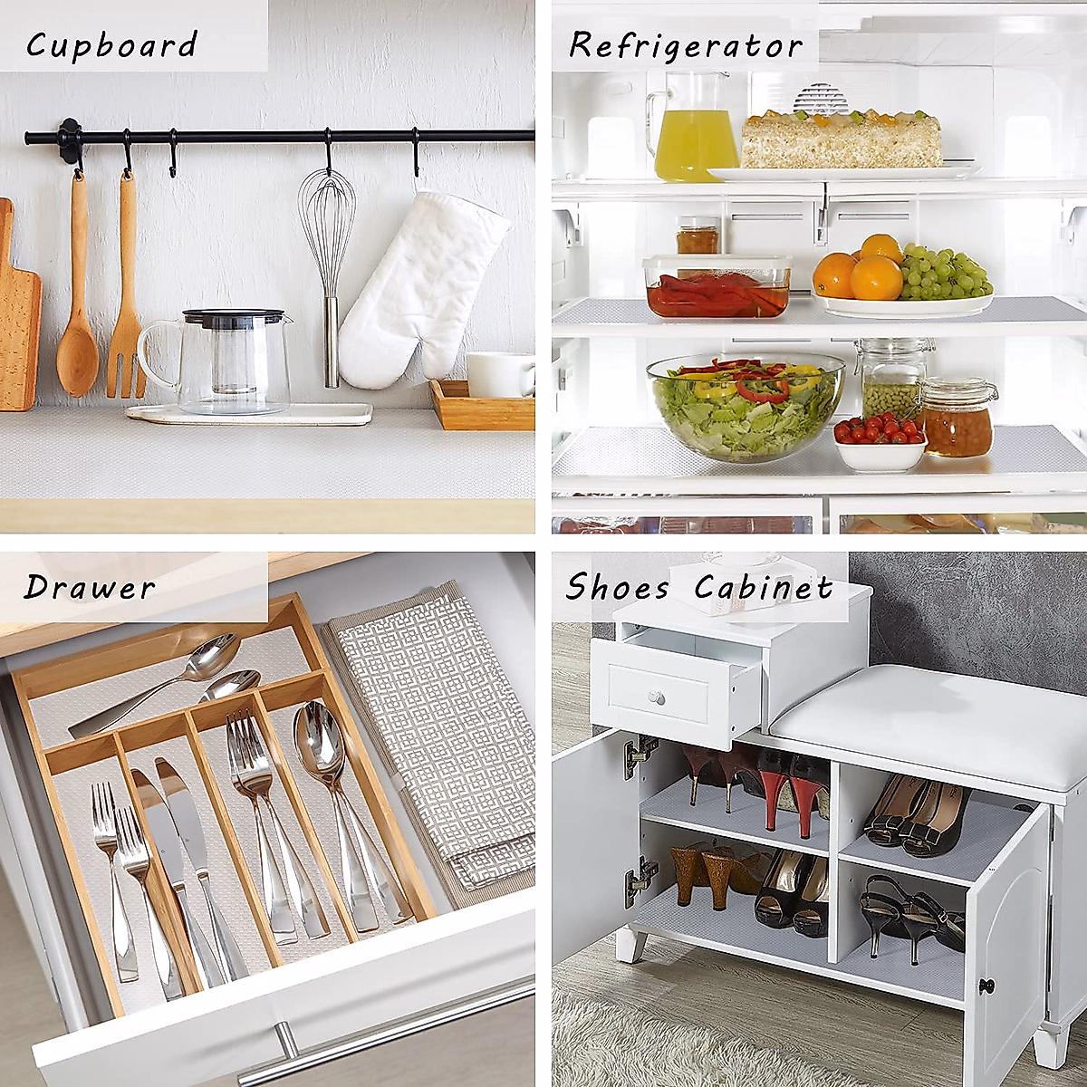 ALTOGEZE Shelf Liner Waterproof,Drawer Liner Washable,No Odor EVA Cabinet Liners Non Slip,Non-Adhesive Tool Box Liner & Shelf Paper for Cupboard,Bathroom Shelves,Shoe Rack(11.8 x 78.7 inches,Gray)