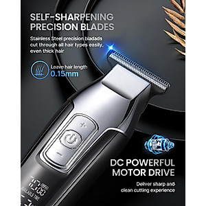 RENPHO Cordless Hair Clippers for Men, Beard Trimmer with LED Display, 4-Speed Hair Trimmer for Men, 0.15mm Professional Barber Clippers, Hair Cutting Kit, 100-240V for Global Travel