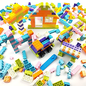 AIRKE 1100 Pieces Classic Bricks Kit, Classic Building Bricks with Wheels, Tires, Axles, People, Windows, Doors, Compatible with All Major Brands, Early Educational Gift for Boys Girls 3 Years and up