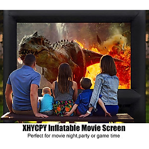 XHYCPY 21 Feet Inflatable Outdoor Projector Movie Screen - Package with Rope, Blower + Tent Stakes - Great for Outdoor Backyard Pool Fun (21 Feet)