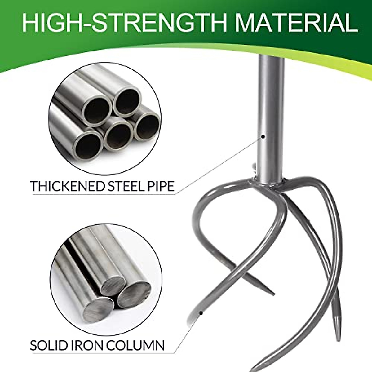 Walensee Upgrade Twist Tiller Manual Hand Tiller Garden Claw Cultivator with a Removable Big Claw, Garden Claw Tool Long Handle Steel Tiller Lawn Aerator Soli Lossener for Gardening Bed and Plant Box