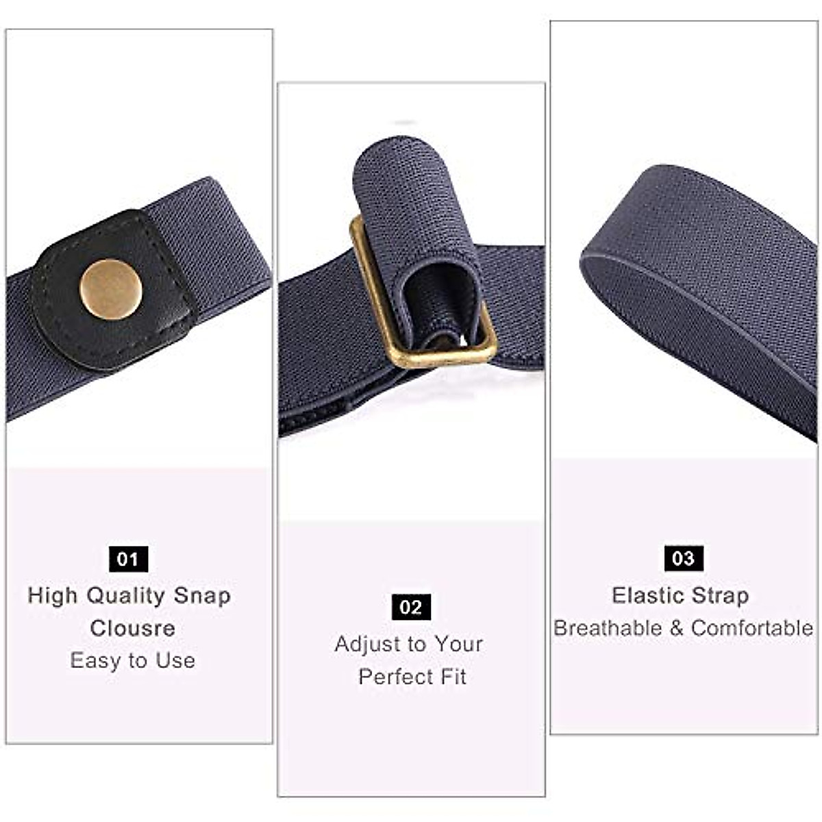 SUOSDEY No Buckle Invisible Stretch Belts for Men/Women Belt for Jeans pants No Hassle,No Bugle
