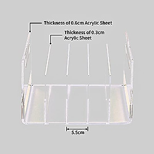 Mouchoi Acrylic Desk File Organizer, Clear File Organizer, Acrylic Magazine Holder, 5 Compartments, Gold Trim