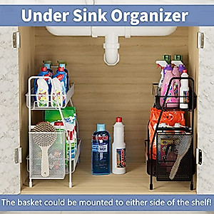 EKNITEY Bathroom Countertop Organizer Shelf - 2 Tier Counter Spice Rack Metal Makeup Rack Small Perfume Organizer for Sink/Bedroom/Living room/Kitchen/Office