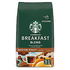 Starbucks Ground Coffee—Medium Roast Coffee—Breakfast Blend—100% Arabica—1 bag (28 oz)