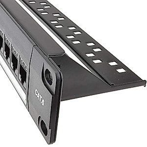 kenable 24 Port RJ45 CAT6 Gigabit Through Coupler Patch Panel with Back Bar