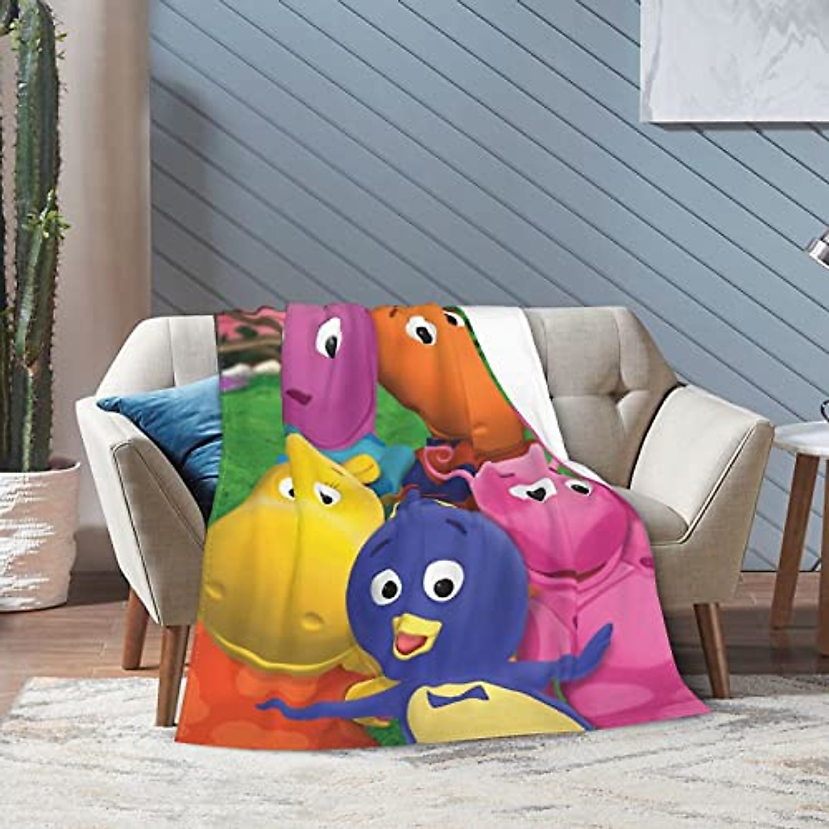 Pobecan The Anime Backyardigans Blanket Throw Blankets Ultra Soft Flannel Lightweight Throws for Couch, Bed,All Seasons Use 50"x40"