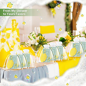 Lounsweer Set of 20 Wedding Lemon Soap Favors Mini Lemon Bridal Shower Favors Natural Lemon Shaped Soap Bar with from My Shower to Yours Cards and White Organza Bags for Baby Shower Decorations