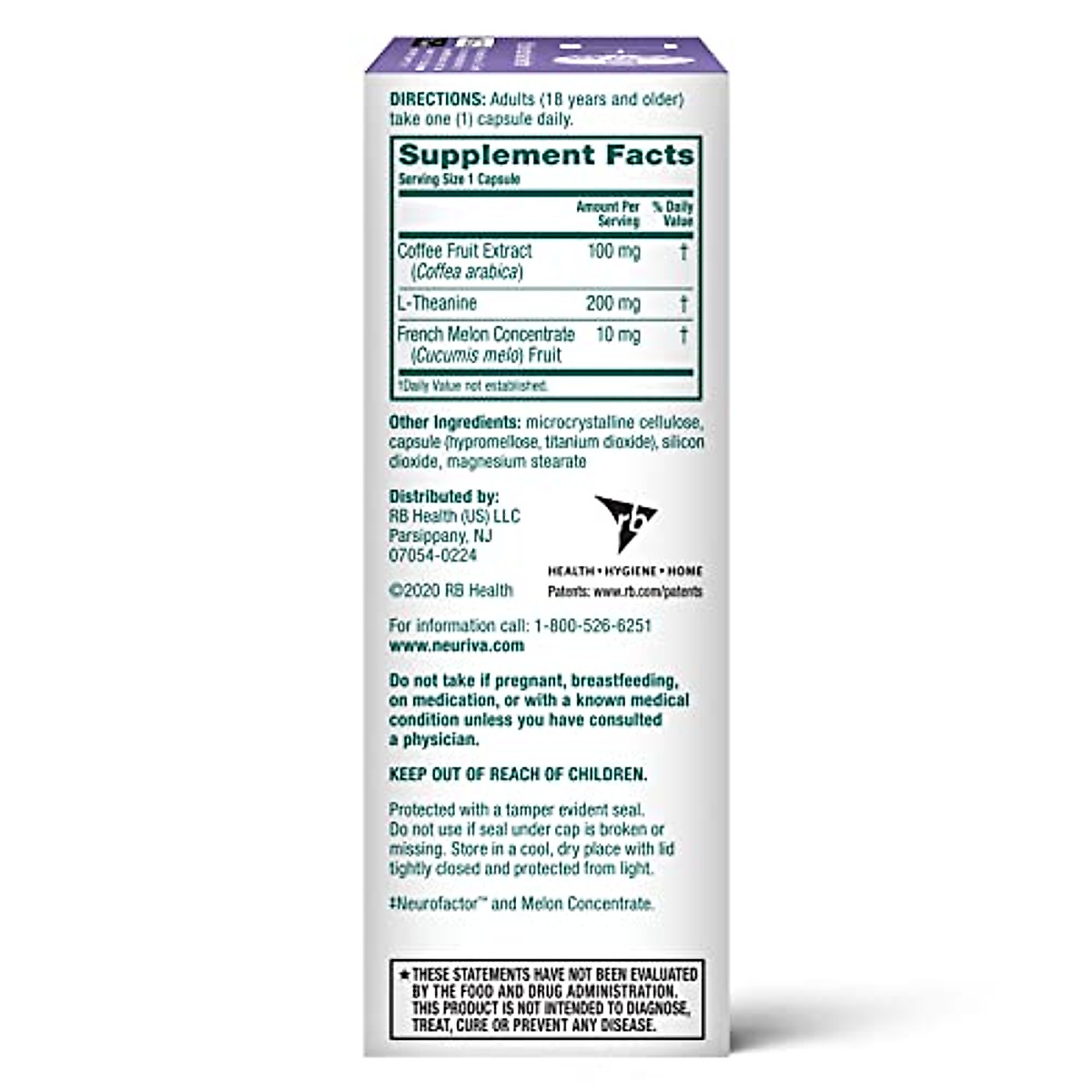 NEURIVA Destress Brain Supplement for Focus, Concentration & Accuracy with L-Theanine for Relaxation & Everyday Stress Reduction and Melon Concentrate to Help Fight Oxidative Stress, 30ct Capsules