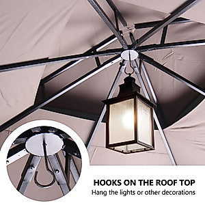 GARTOO 11'x13' Outdoor Patio Gazebo - Porch Gazebo with Polyester Roof & Breathable Netting, Best for Garden, Lawn, Backyard Deck (Taupe)