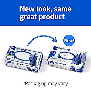 Medline SensiCare Ice Blue Nitrile Exam Gloves,Dark Blue