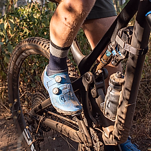 Snēk Cycling Merino Wool Pedal Faster Sock - Wool Cycling Socks - Wasatch Mtns Blue/Grey Medium