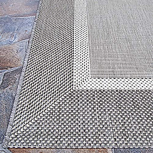 Couristan Recife Stria Texture Indoor/Outdoor Area Rug, 3'9" x 5'5", Champagne-Grey
