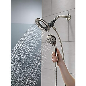 Delta D75486CSN In2ition 1.75 GPM 2-in-1 Multi Function Shower Head and Hand Shower with 60" Hose - Limited Lifetime Warranty Spotshield Brushed Nickel