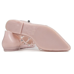 Melissa Womens Pointy Stripe Ballerina Shoes Pink 8