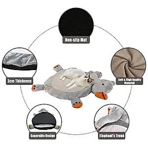 WEOK Heartbeat Puppy Toy, Dog Anxiety Relief Toys with Heartbeat, Dog Heartbeat Toy Bed Mat for Anxiety, Puppy Heartbeat Sleep Aid Comfort Toy for Puppy Dogs Cats Pets