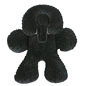 Pro Goleem Infant Car Seat Insert, Baby Head Neck Body Support, Soft Minky Newborn Car Seat Insert, 2-in-1 Reversible, Boys and Girls, Black