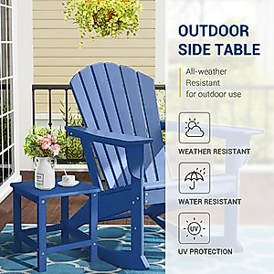 UDPATIO Outdoor Side Table for Patio, XL Square Adirondack Table Pool Composite Patio Table, HDPE End Tables for Outside Backyard, Pool, Indoor Companion, Easy Maintenance All Weather