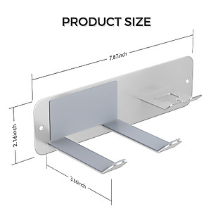 JNIHEEP Hair Dryer Holder Wall Mounted, New Upgrade Stainless Steel Self Adhesive Blow Dryer Holder Rack for Dyson Supersonic Hair Dryer,Silver