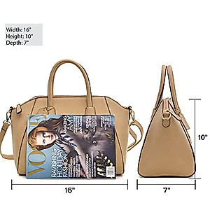 Dasein Womens Satchel Handbags Shoulder Purses Top Handle Bags (Black)