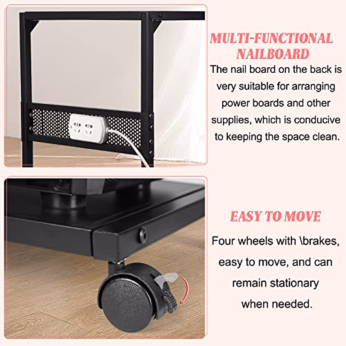 Liitrton PC Stand Iron Computer Tower Stand 2-Tier CPU Stand with Locking Caster Wheels for Office Home Fits Most PC (Iron-Black)