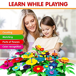 BOTARO Flower Garden Building Toys STEM Educational Toys for Girls, Flower Pretend Gardening Gift for Birthday Chrismas New Year (120PCS)