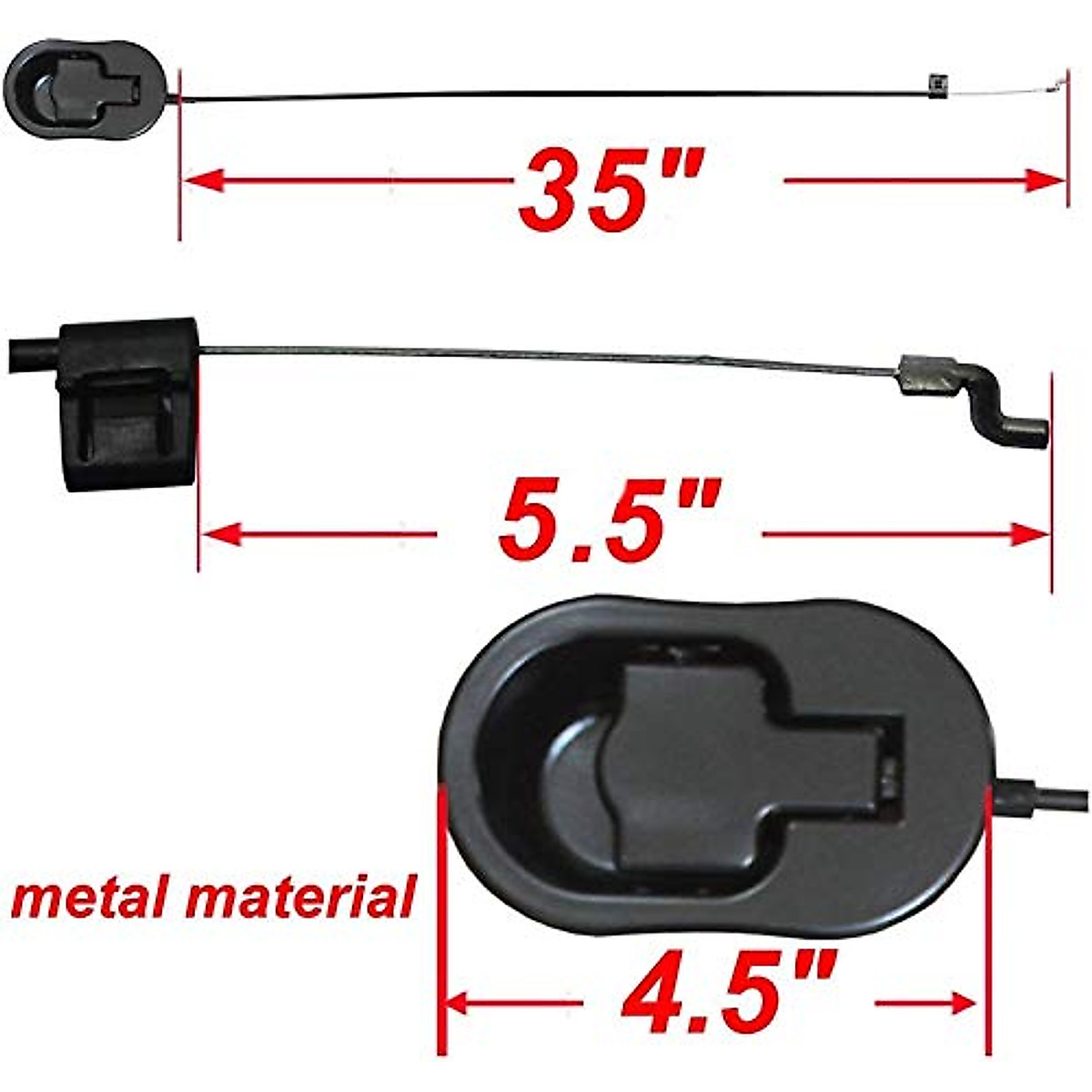 FOLAI Recliner Replacement Parts - Universal Black Metal Pull Recliner Handle with Cable - fits Ashley and Major Recliner Brands Couch Style Pull Chair Release Handle for Sofa