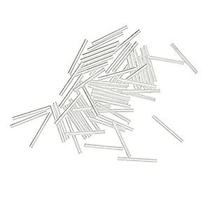Baosity 50x 20x2mm Smooth Long Straight Tube Noodle Bead Jewelry Making - Silver White