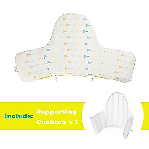 Dadouman Inflatable & Reversible Supporting Cushion for IKEA Antilop High Chairs & Wooden High Chairs, Inflatable Cushion Insert Included (Flags)