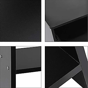 36 inches Office Desk,Computer Desk with Bookshelf,Writing Study Table with Bookshelves Study Desk,Office Desk, Gaming Desk,Modern Steel Frame Compact Wood Desk for Home Office (Black)