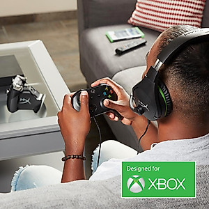 HyperX CloudX Stinger Official Xbox Licensed Wired Gaming Headset Memory Foam Steel Sliders Swivel-to-Mute Noise-Cancellation Microphone for Xbox Series X|S, Xbox One Headphone Black Green (Renewed)