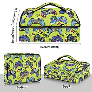 Kcldeci Insulated Thermal Food Carrier Insulated Casserole Carrier for Hot or Cold Food,Joysticks Gaming Cool Insulated Tote Bag for Potluck Cookouts Parties Picnic,Lasagna Lugger