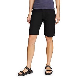 Eddie Bauer Women's Rainier 5-Pocket Bermuda Shorts, Black, 8, Hiking Shorts