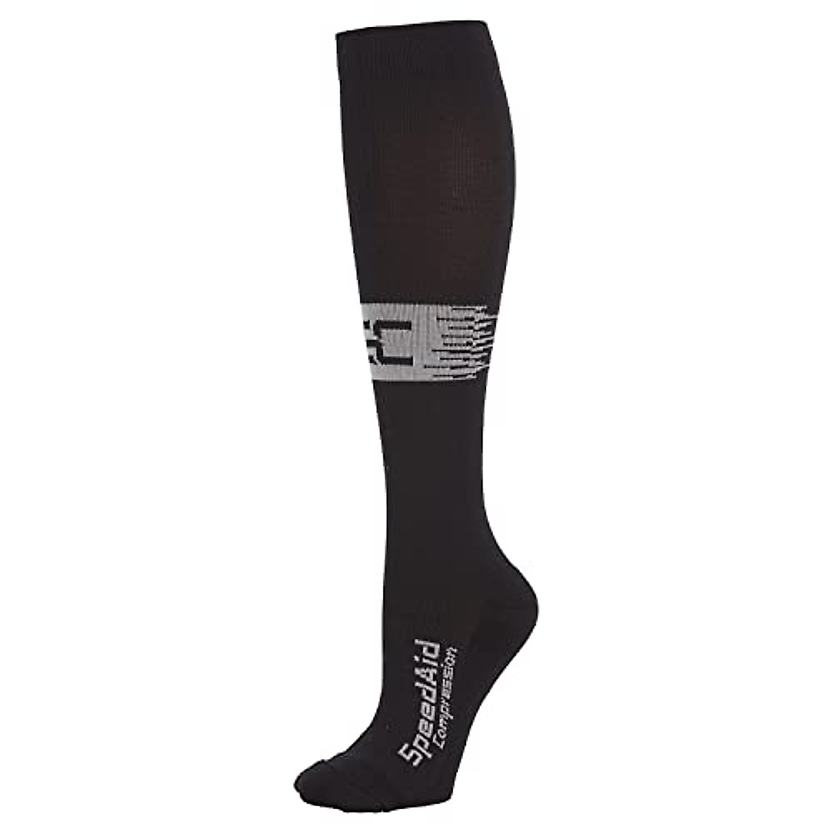 SpeedAid Compression Socks for Men & Women Knee-high Graduated Stockings 20-30mmHg | Black/Grey - Medium
