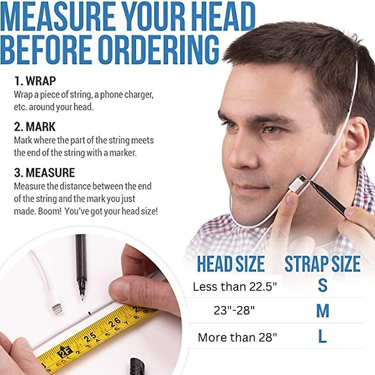 AVEELA Anti Snoring Chin Strap for CPAP Users | Large | Keep Mouth Closed While Sleeping | Adjustable Premium Snore Stopper Head Strap for Men and Women | Itch-Free Material for Uninterrupted Sleep