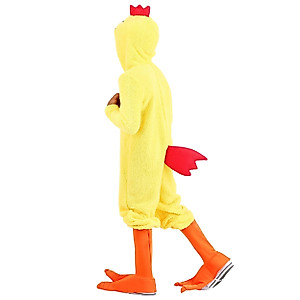 Fun Costumes Cluckin' Chicken for Kids, Yellow Baby Chick Hooded Bodysuit Outfit for Children Medium