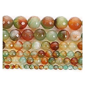 NHBT YU Natural Stone Beads Yellow Green Agate Loose Beads for Jewelry Making Needlework DIY Bracelet Strand 4-12 MM T87 (Color : H7243, Item Diameter : 10mm About 38 pcs)